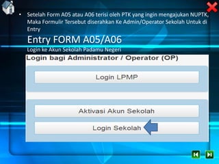Tutorial pengajuan nuptk padamu negeri | PPSX
