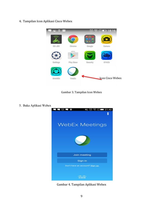 Tutorial penggunaan aplikasi video conference webex | PDF