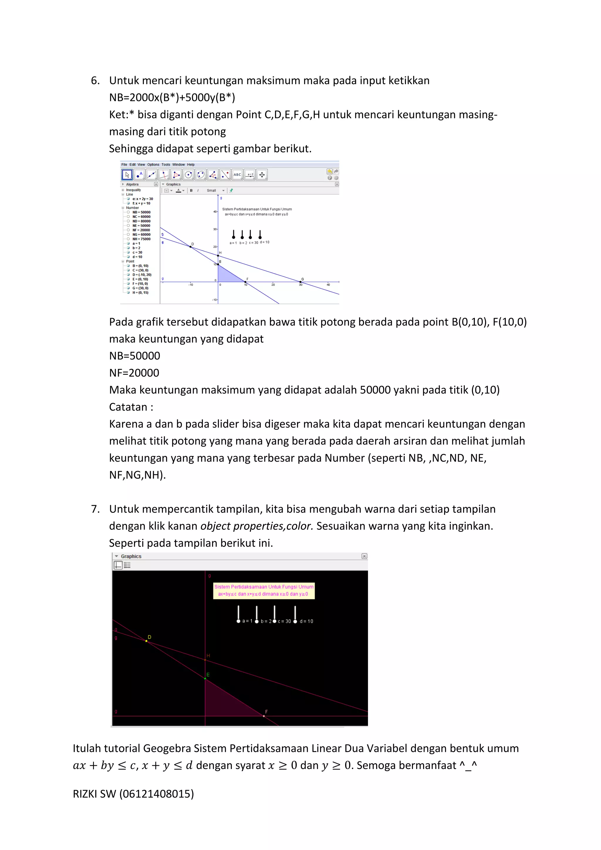 Tutorial penggunaan geogebra | PDF