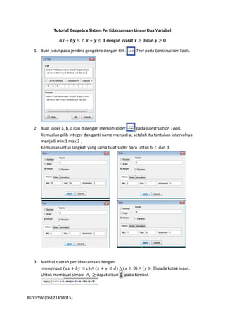 Tutorial penggunaan geogebra | PDF