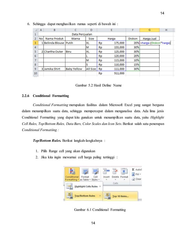 Tutorial penggunaan rumus excell | PDF