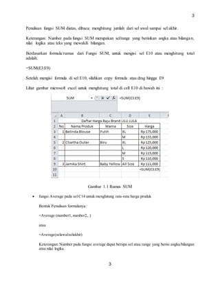 Tutorial penggunaan rumus excell | PDF