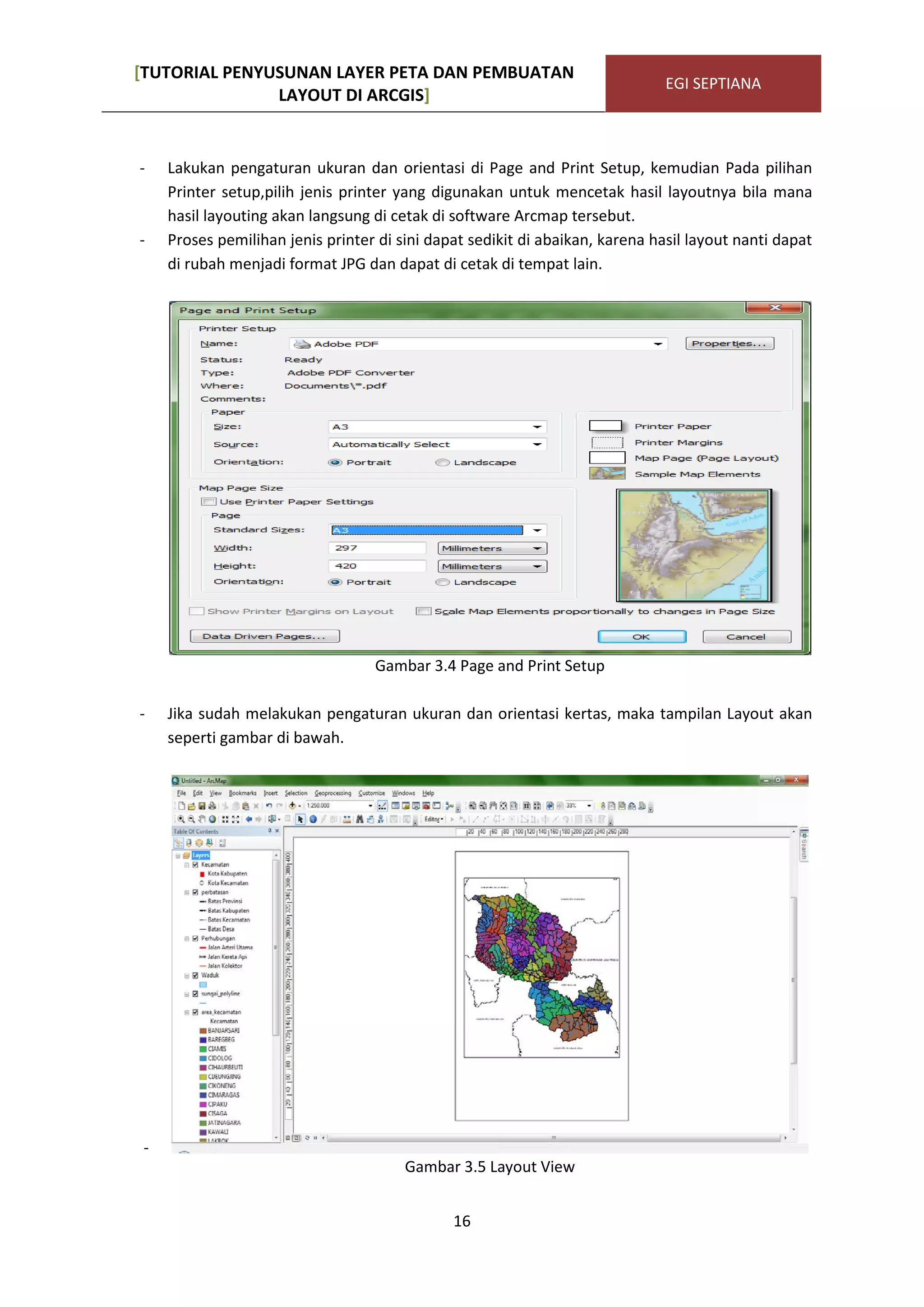 Tutorial penyusunan layer peta & pembuatan layout di arcgis | PDF