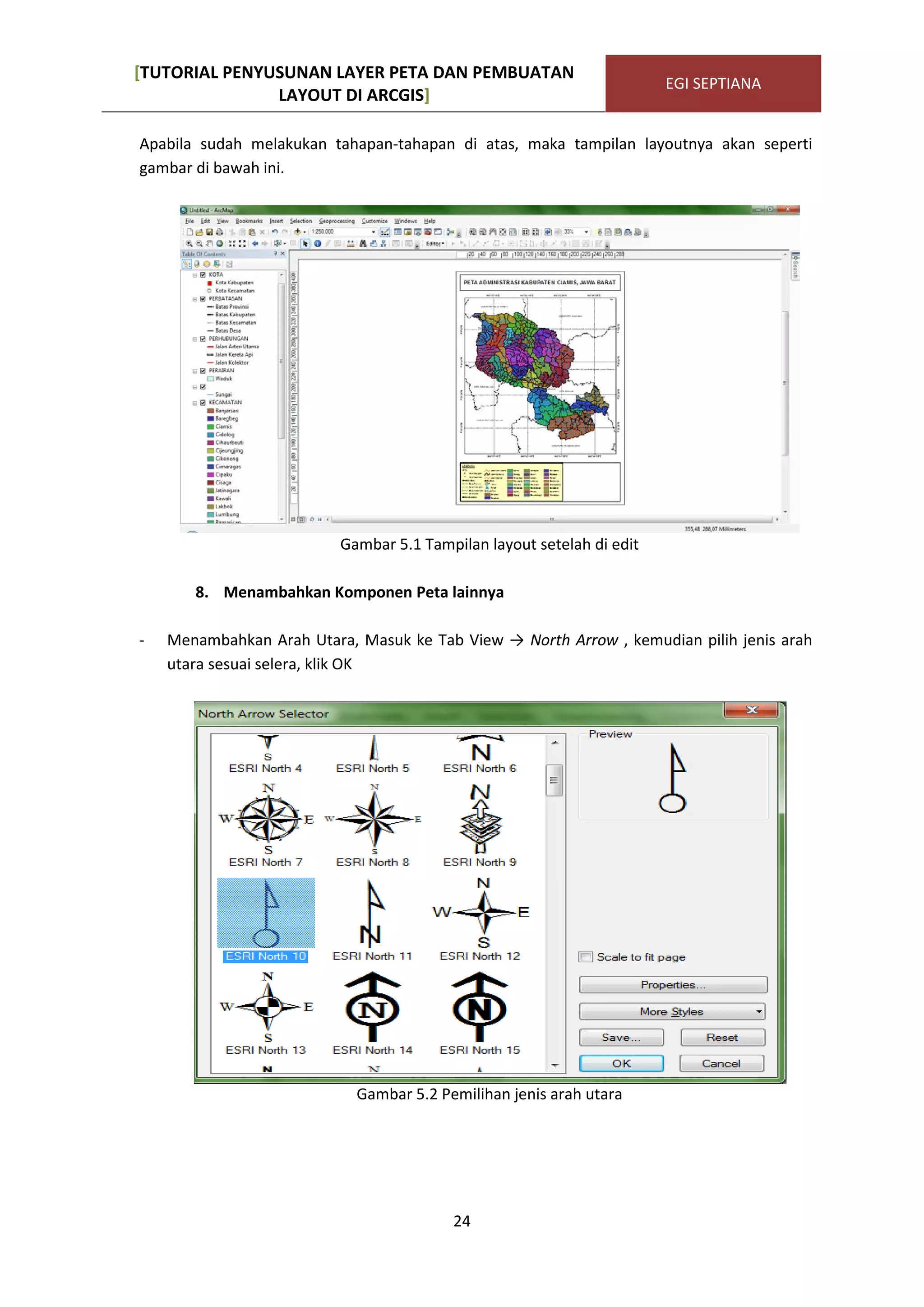 Tutorial penyusunan layer peta & pembuatan layout di arcgis | PDF
