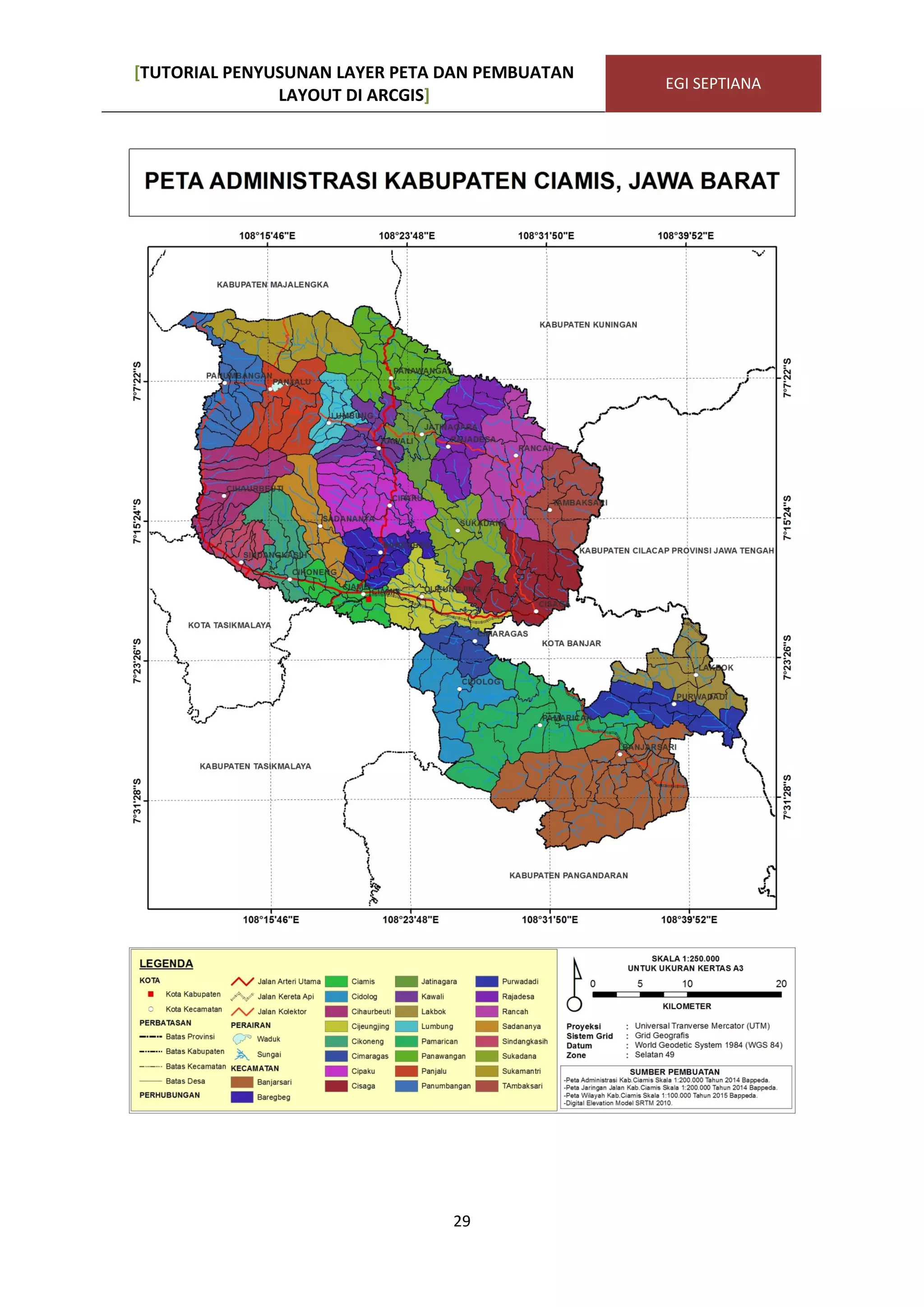 Tutorial penyusunan layer peta & pembuatan layout di arcgis | PDF