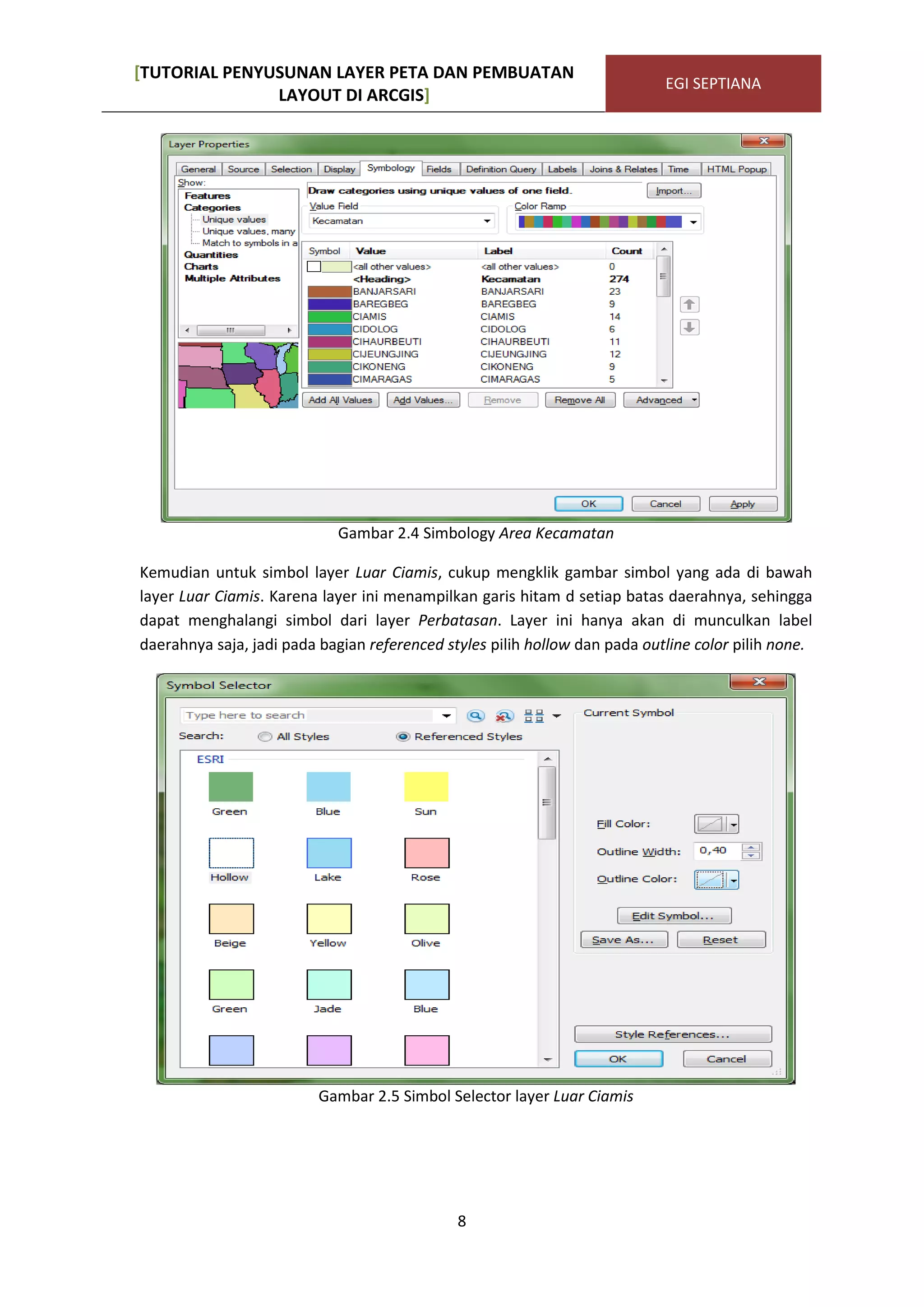 Tutorial penyusunan layer peta & pembuatan layout di arcgis | PDF