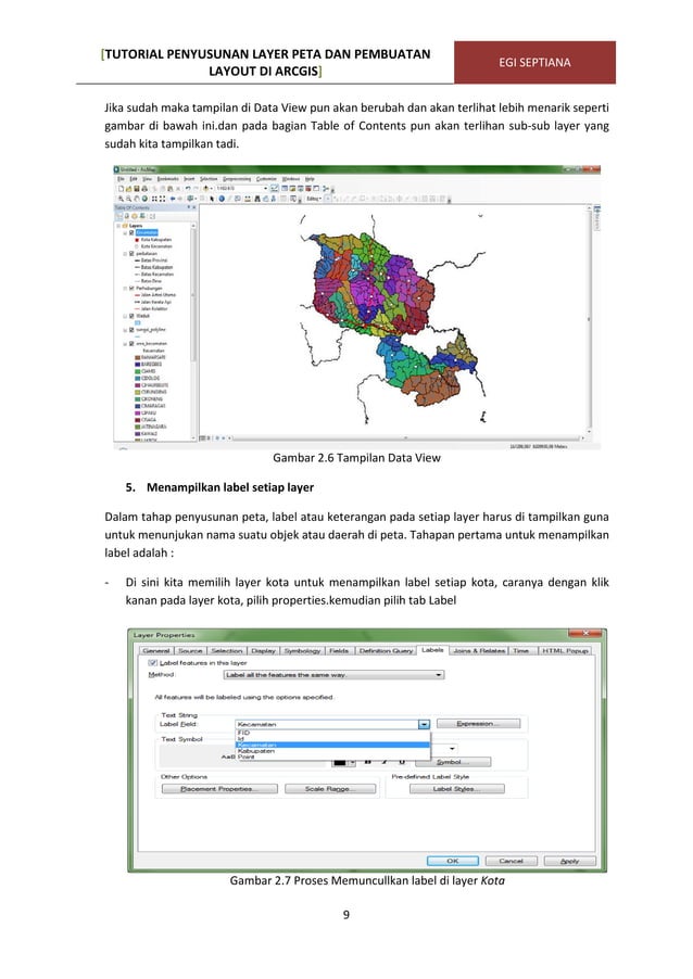 Tutorial penyusunan layer peta & pembuatan layout di arcgis | PDF