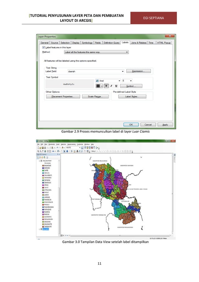 Tutorial penyusunan layer peta & pembuatan layout di arcgis | PDF