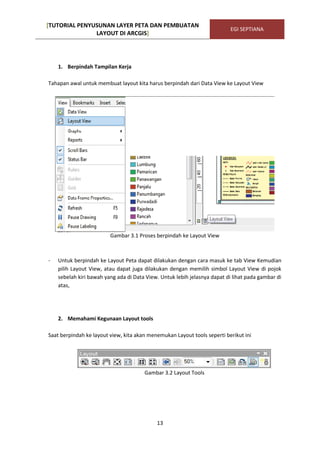 Tutorial penyusunan layer peta & pembuatan layout di arcgis | PDF