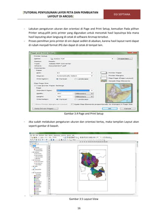 Tutorial penyusunan layer peta & pembuatan layout di arcgis | PDF