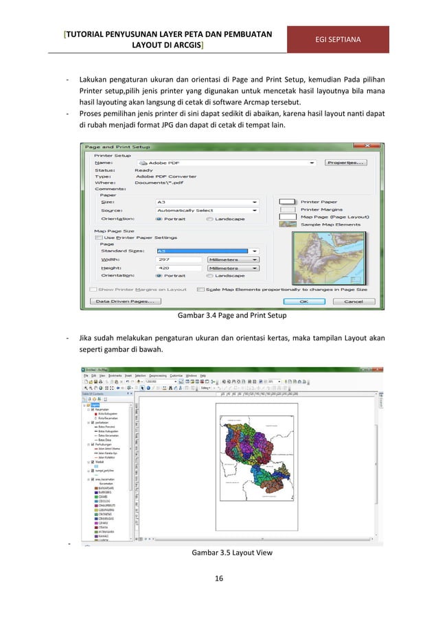Tutorial penyusunan layer peta & pembuatan layout di arcgis | PDF