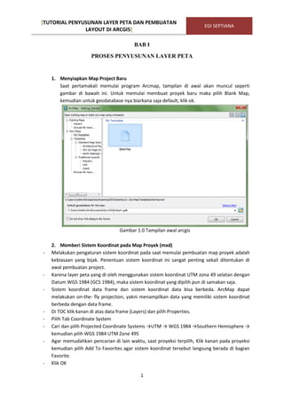 Tutorial penyusunan layer peta & pembuatan layout di arcgis | PDF