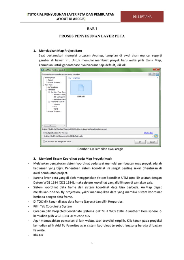 Tutorial penyusunan layer peta & pembuatan layout di arcgis | PDF
