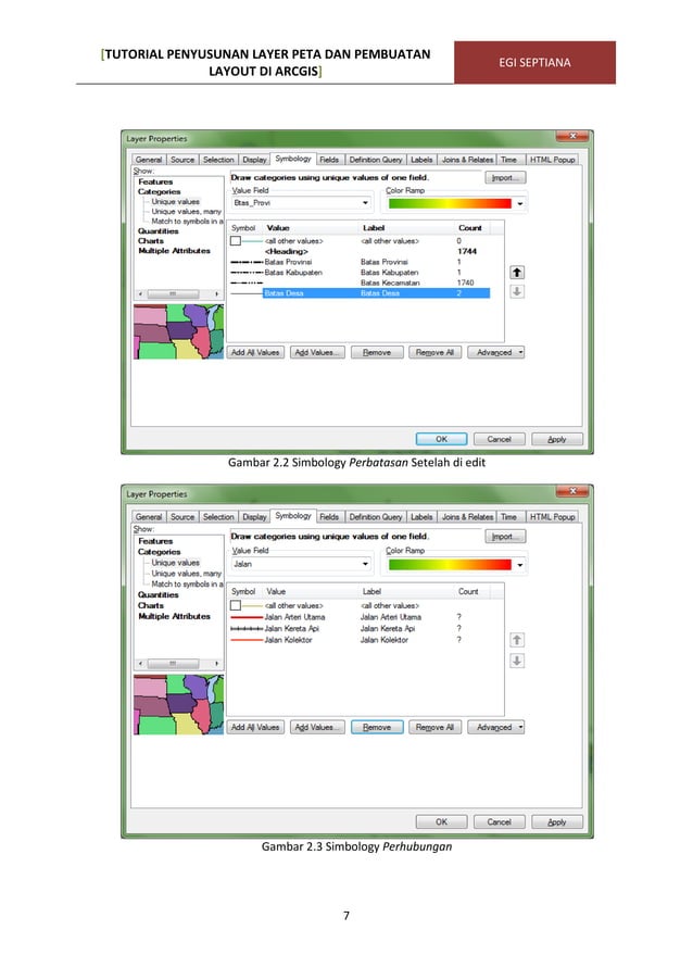 Tutorial penyusunan layer peta & pembuatan layout di arcgis | PDF