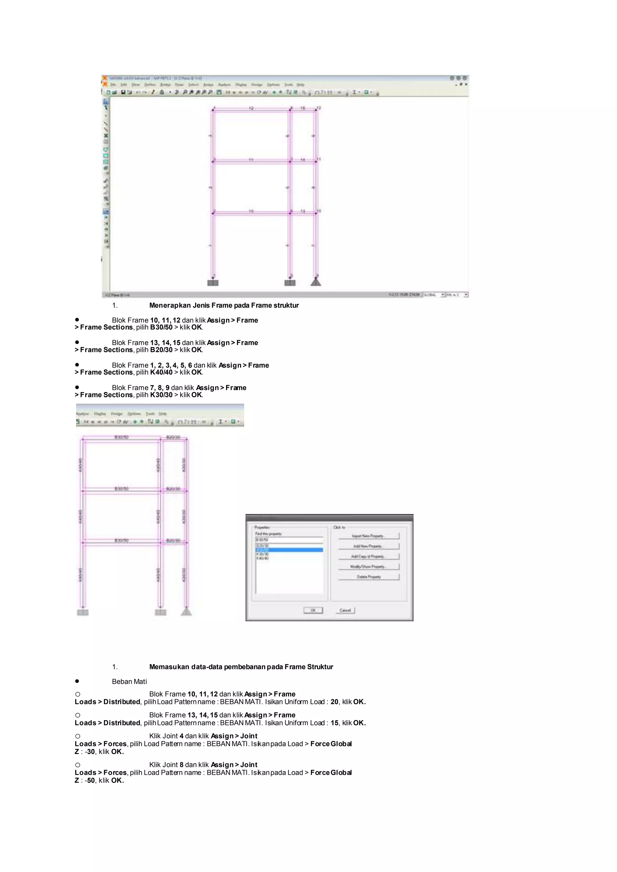 Tutorial perhitungan struktur dengan sap 2000 v | DOCX