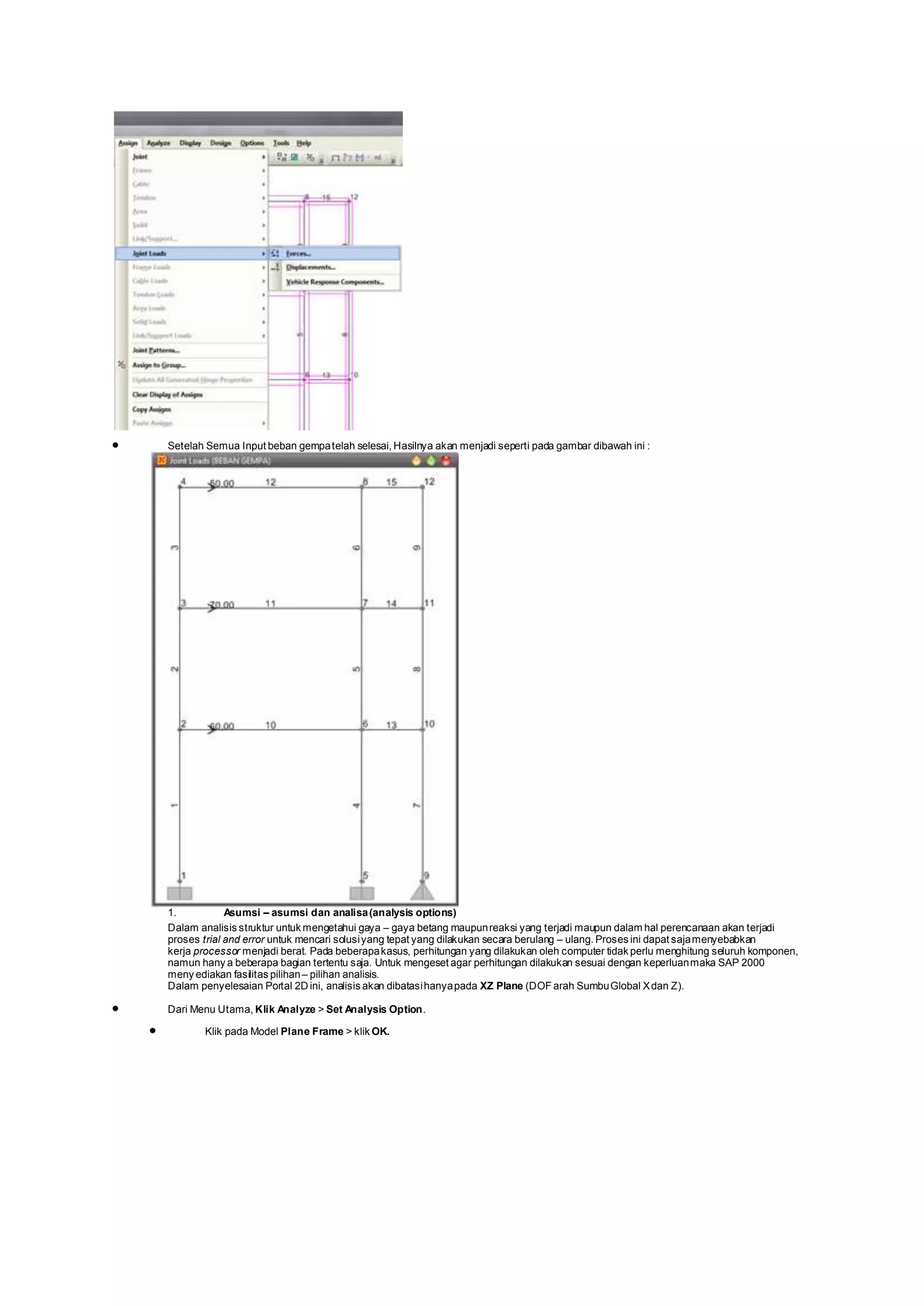 Tutorial perhitungan struktur dengan sap 2000 v | DOCX