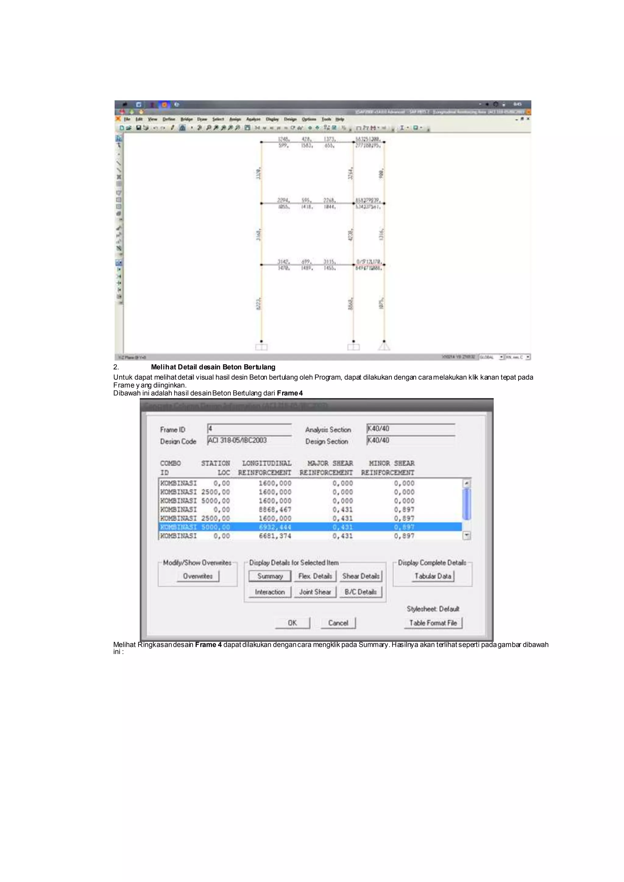 Tutorial perhitungan struktur dengan sap 2000 v | DOCX