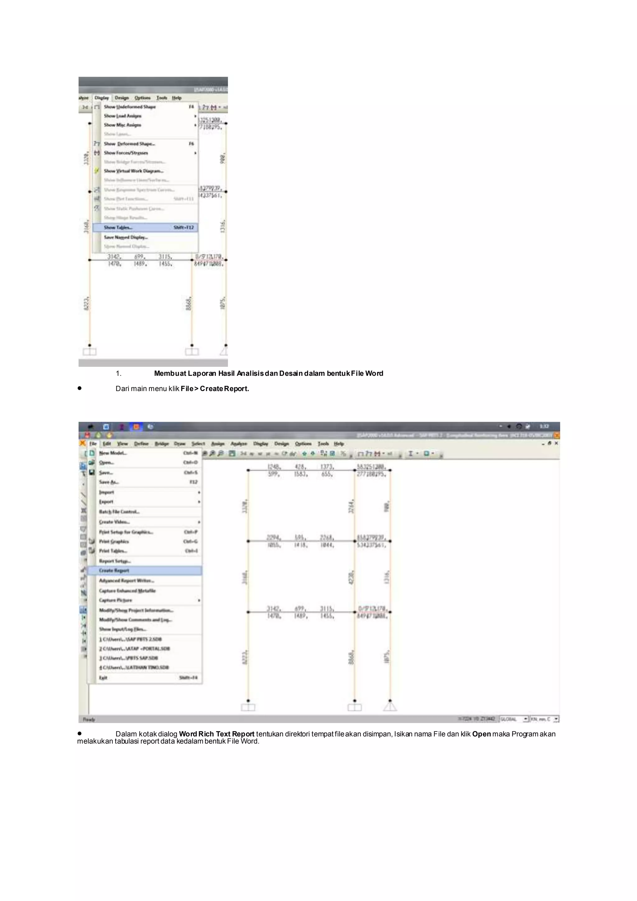 Tutorial perhitungan struktur dengan sap 2000 v | DOCX