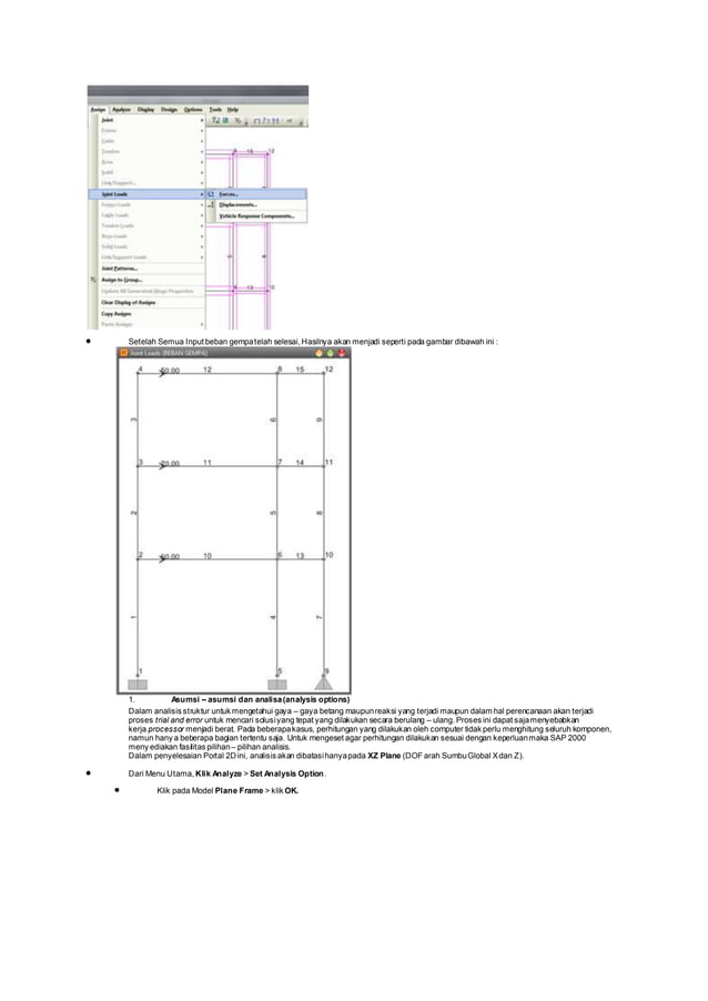 Tutorial perhitungan struktur dengan sap 2000 v | DOCX