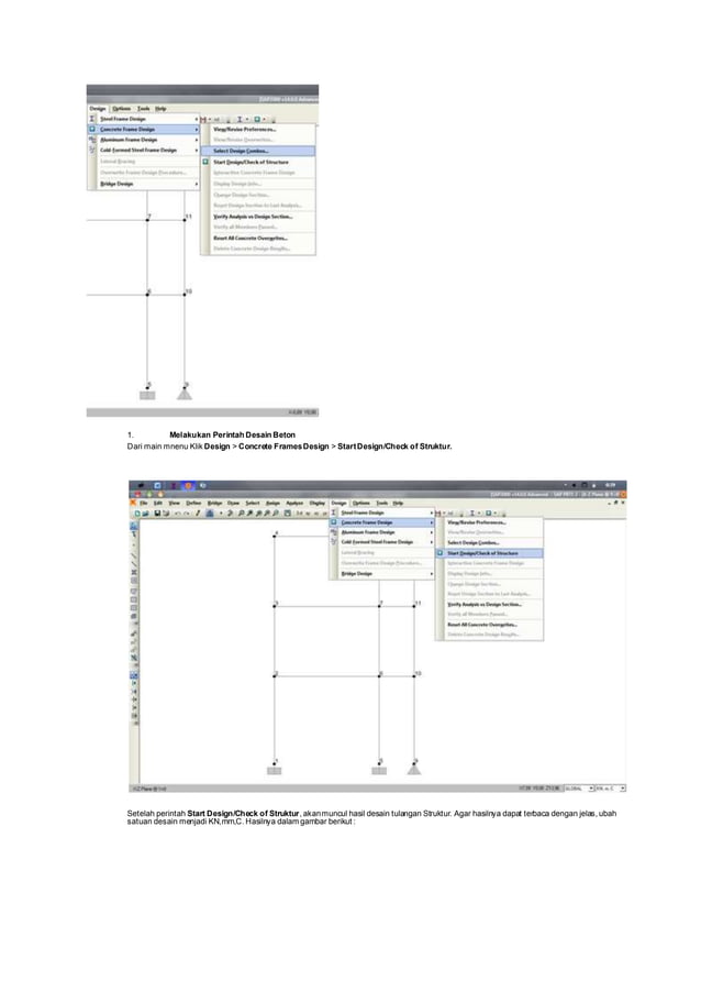 Tutorial perhitungan struktur dengan sap 2000 v | DOCX