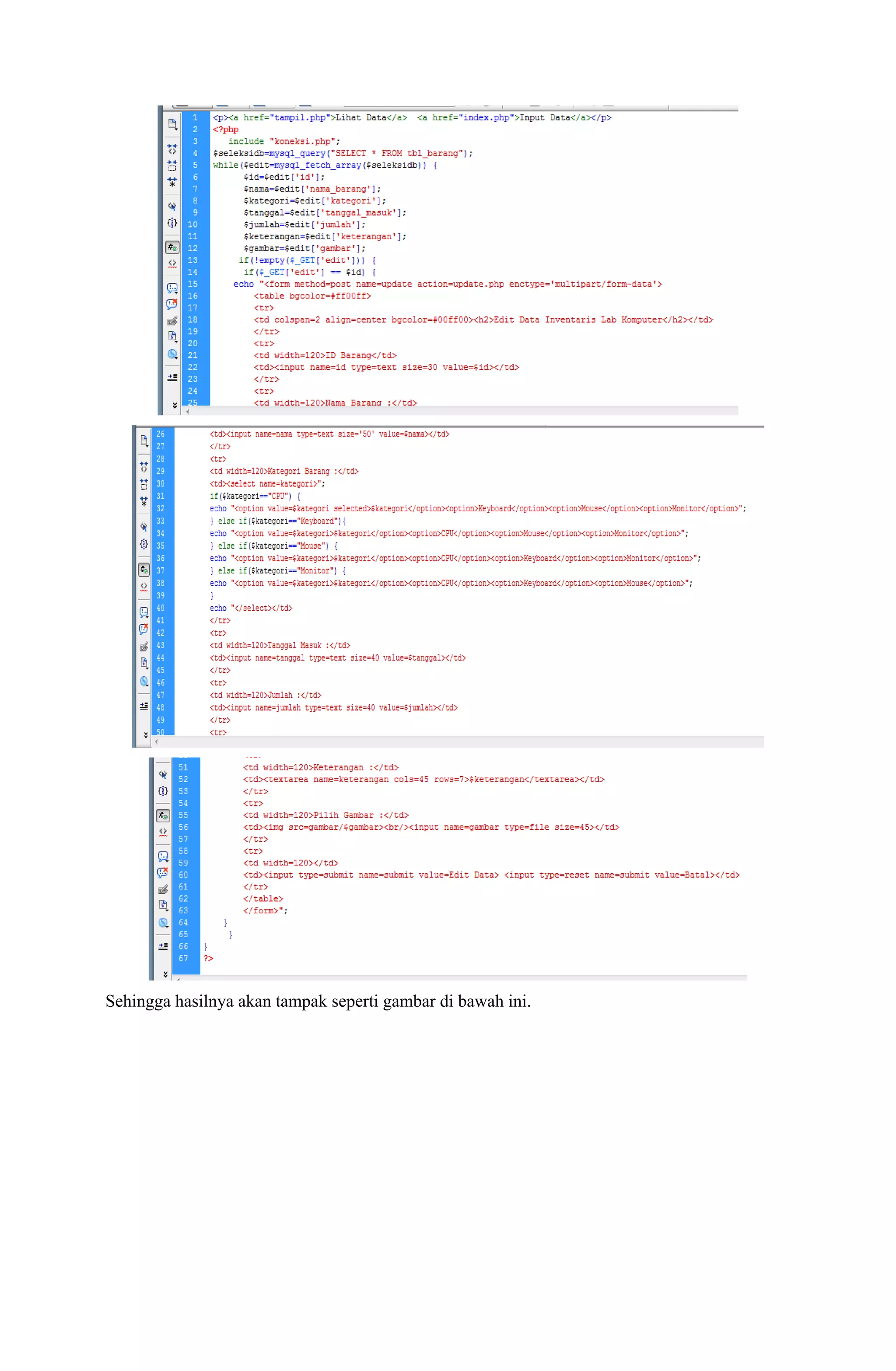 Tutorial php membuat Aplikasi Inventaris | PDF