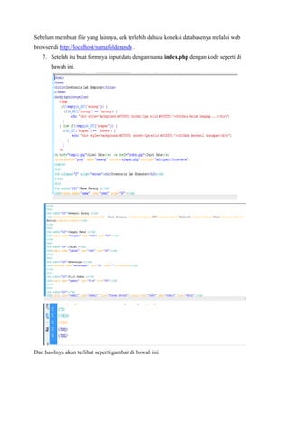 Tutorial php membuat Aplikasi Inventaris | PDF