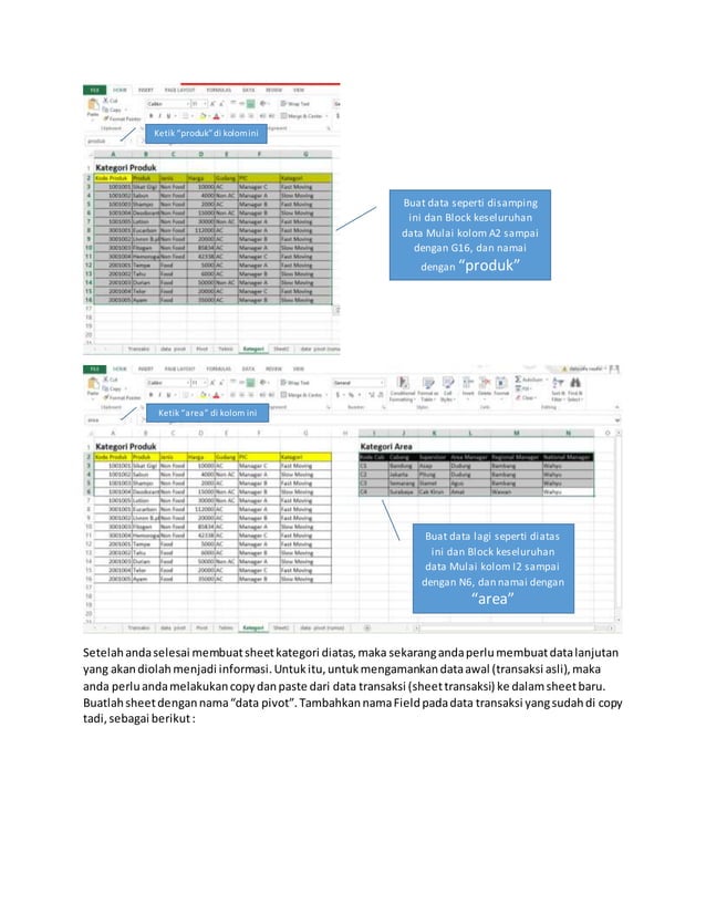 Tutorial pivot sederhana excel | PDF