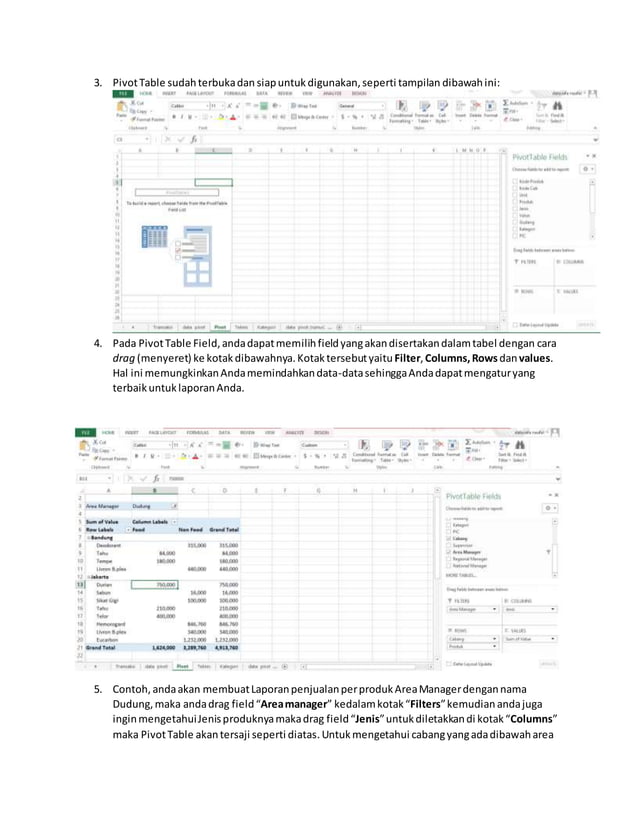 Tutorial pivot sederhana excel | PDF