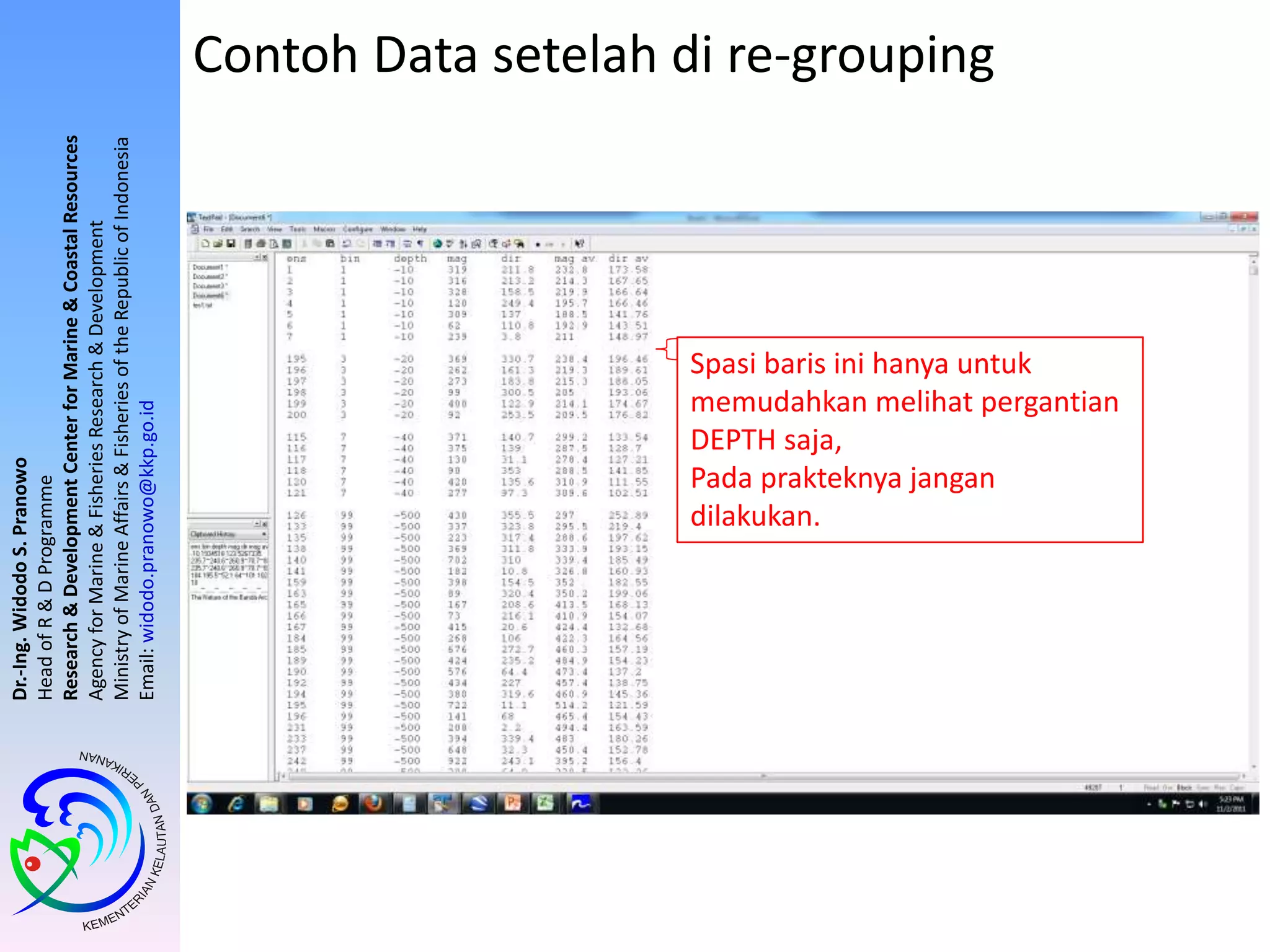 Tutorial Plot Data Arus dari ADCP | PPTX