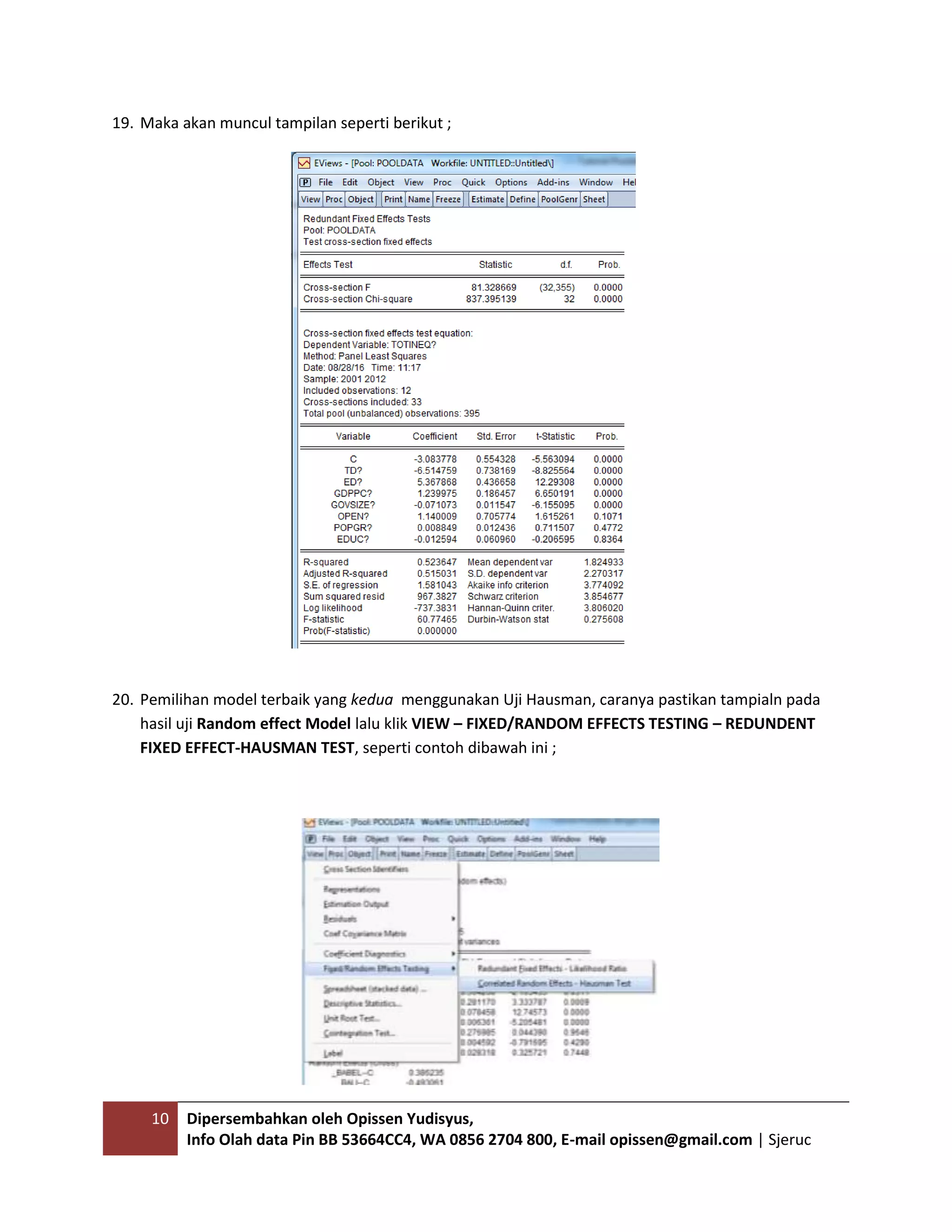 Tutorial Pool Data Dengan Eviews Pdf