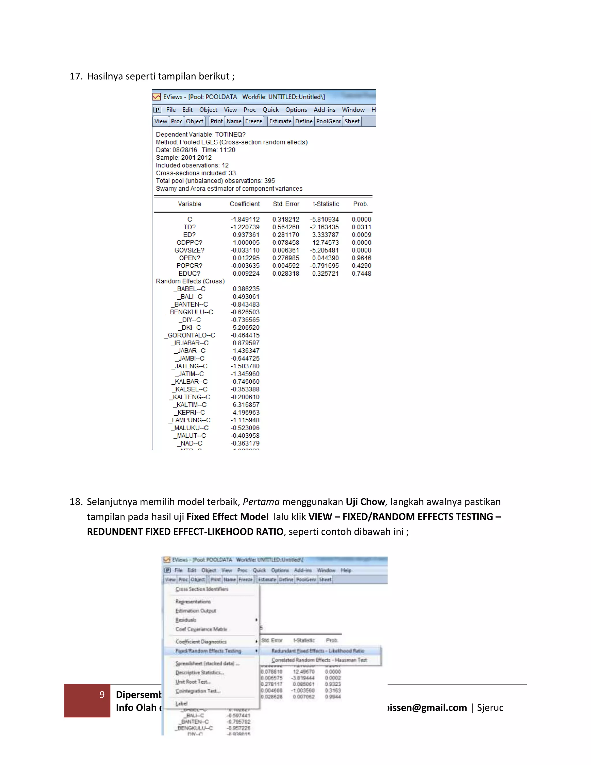 Tutorial Pool Data Dengan Eviews Pdf