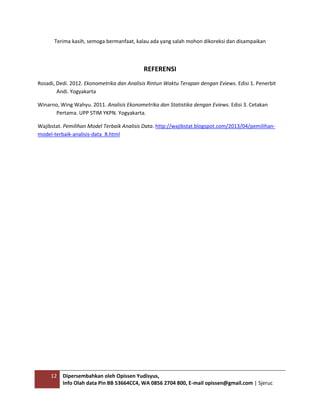 Tutorial pool data dengan eviews | PDF