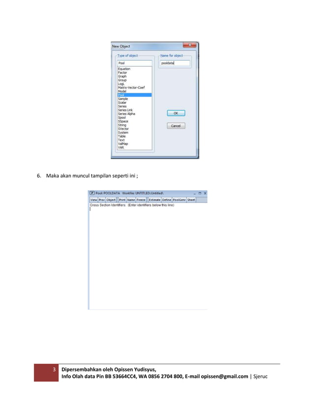 Tutorial pool data dengan eviews | PDF