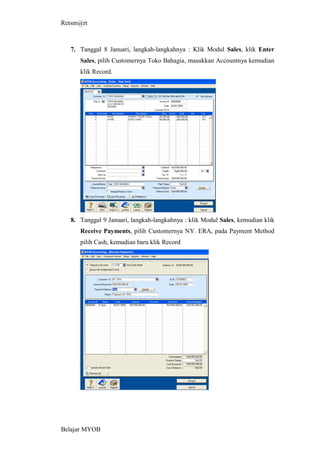 Tutorial program myob accounting | PDF