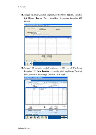 Tutorial program myob accounting | PDF