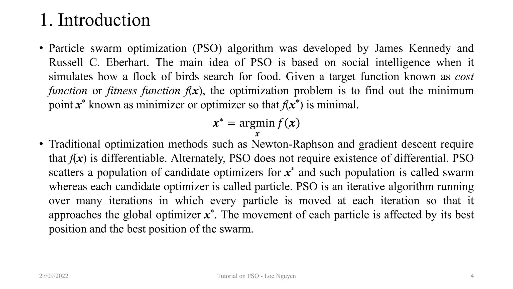 Tutorial on particle swarm optimization | PPTX