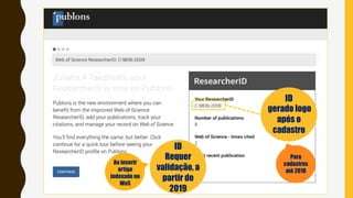 Tutorial Publons - Web of Science | PDF