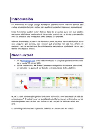 Tutorial questionari g forms test-de-evaluacion | PDF