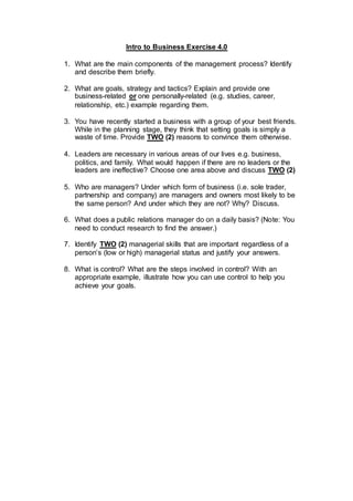 Business Tutorial Questions | PDF