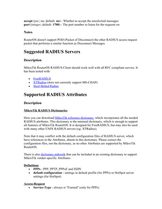Tutorial radius client mikrotik | DOC