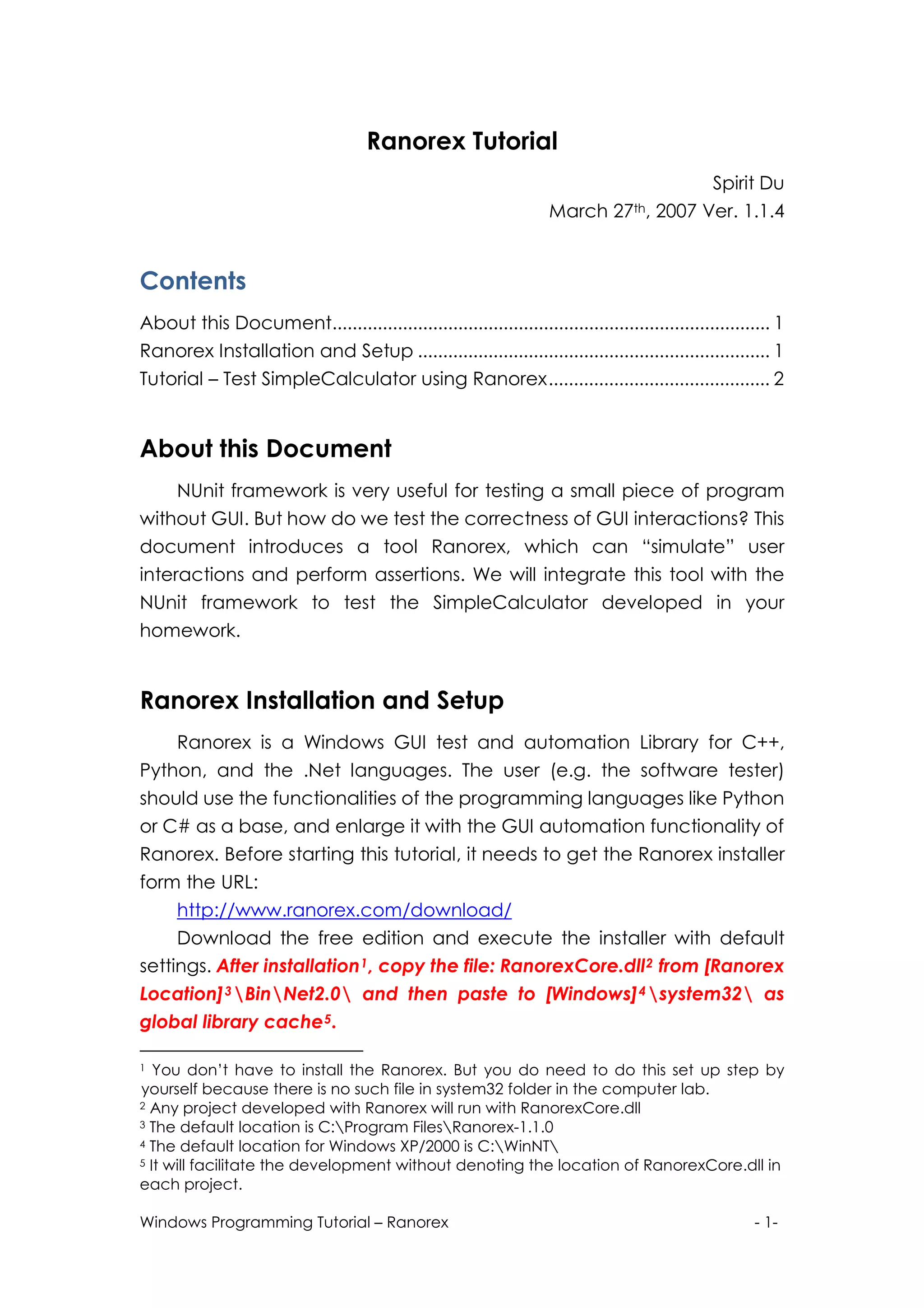 Tutorial ranorex | PDF | Programming Languages | Computing