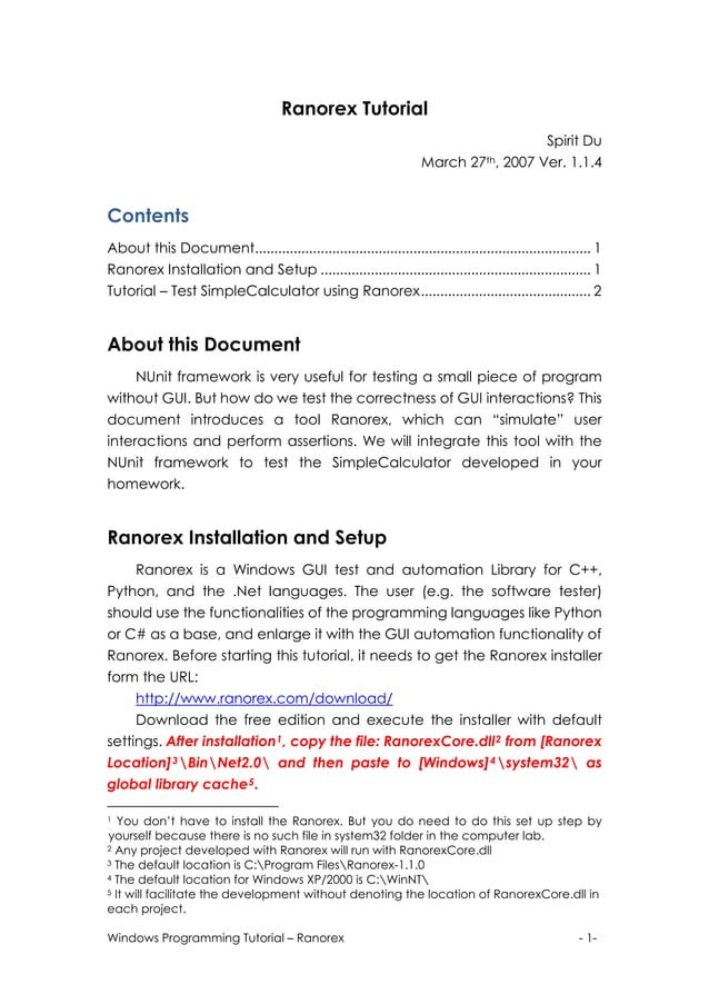 Tutorial ranorex | PDF | Programming Languages | Computing