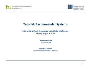 Tutorial recommender systems | PPT