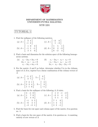 mth3201 Tutorials | PDF