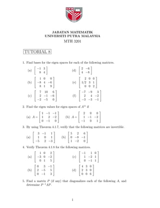 mth3201 Tutorials | PDF