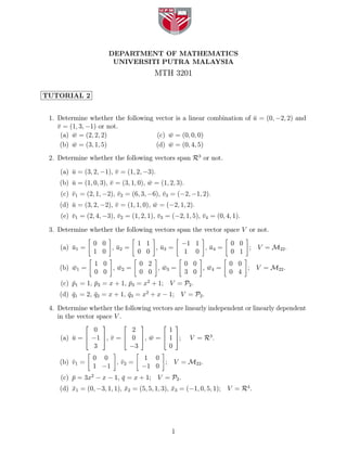 mth3201 Tutorials | PDF