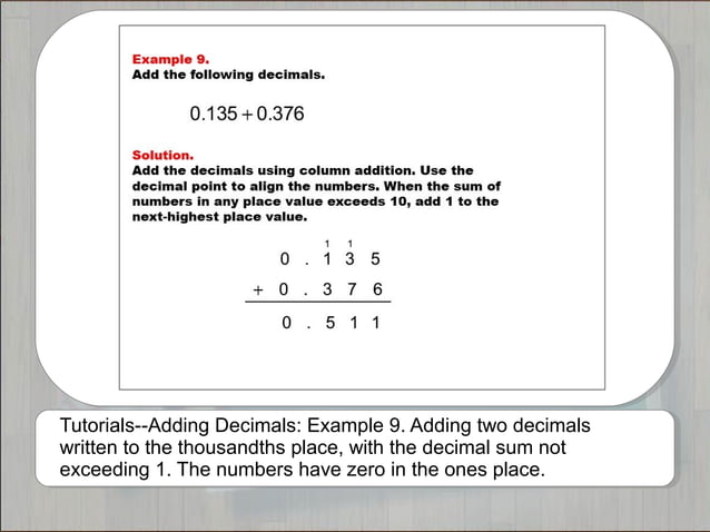 Tutorials--Adding Decimals | PPT