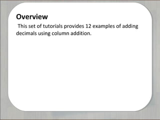 Tutorials--Adding Decimals | PPT