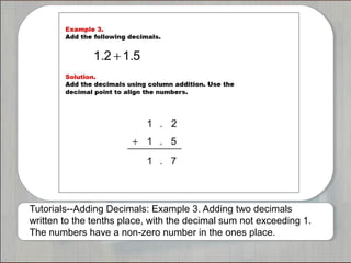 Tutorials--Adding Decimals | PPT