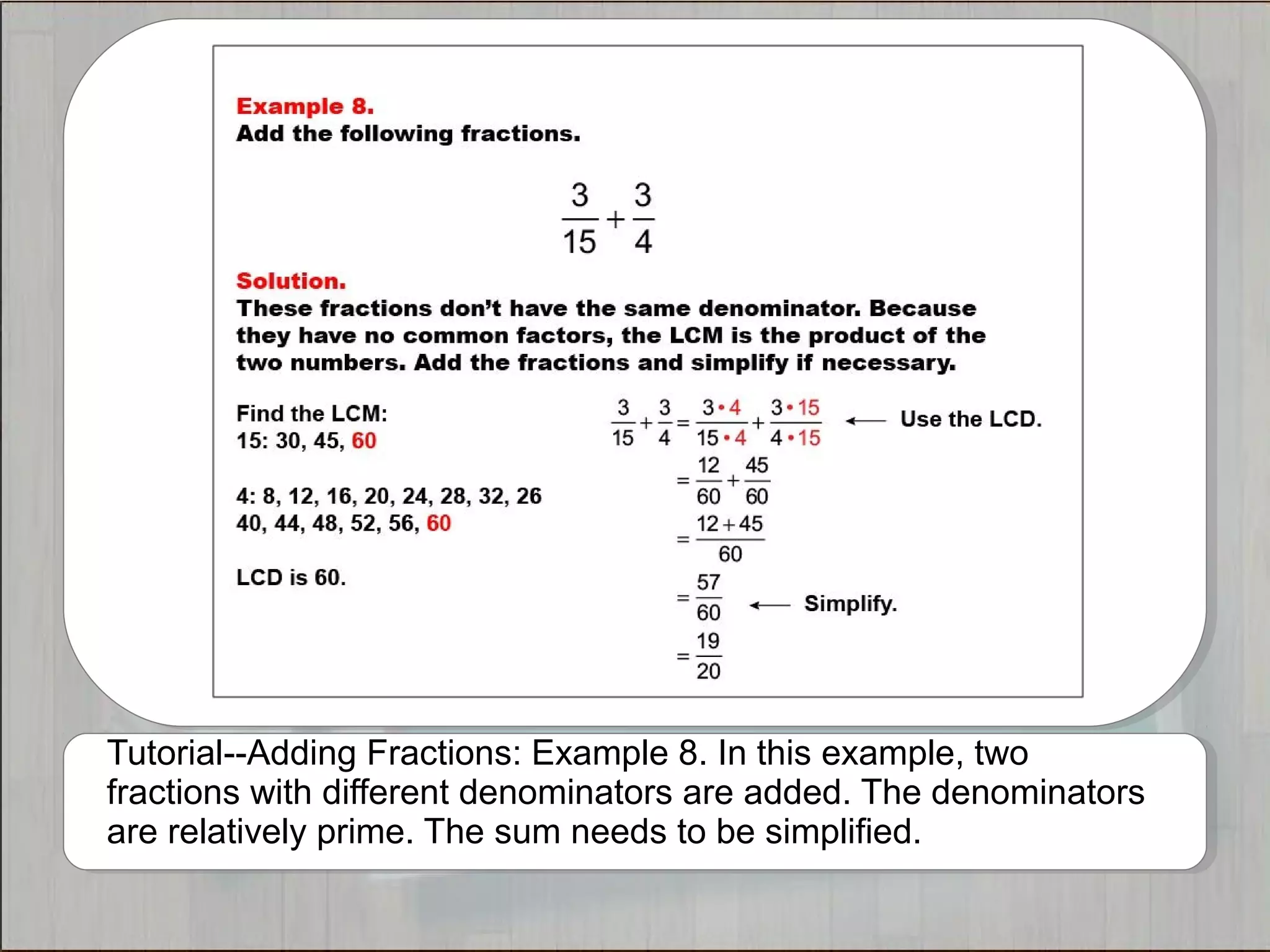 Tutorials--Adding Fractions | PPT